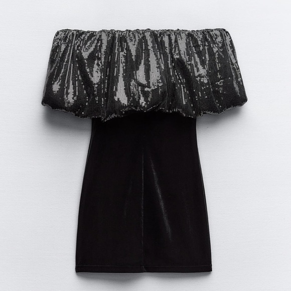 Zara | Dresses | Zara Velvet Sequin Dress | Poshmark